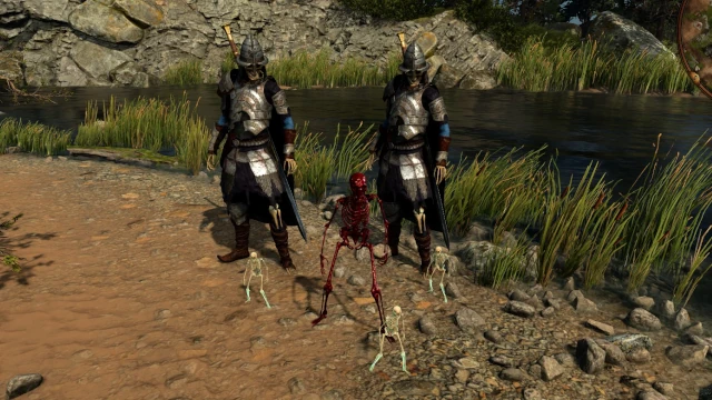 Valkrana, an awkward skeletal necromancer.